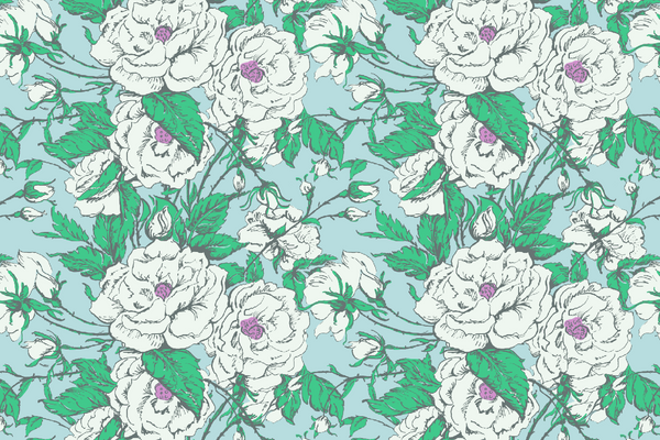 Chantilly Maximalist Chintz - White & Green – KK Harris Design